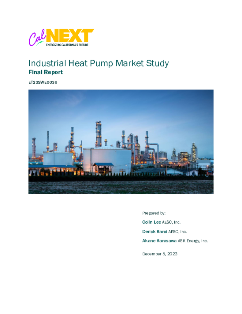 ET23SWE0036 - Industrial Heat Pump Market Study | Emerging Technologies